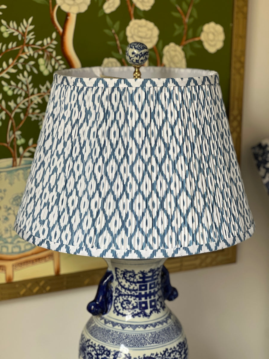 Gorgeous Blue & White Handmade Pleated Lampshade // CHOOSE YOUR SIZE ...