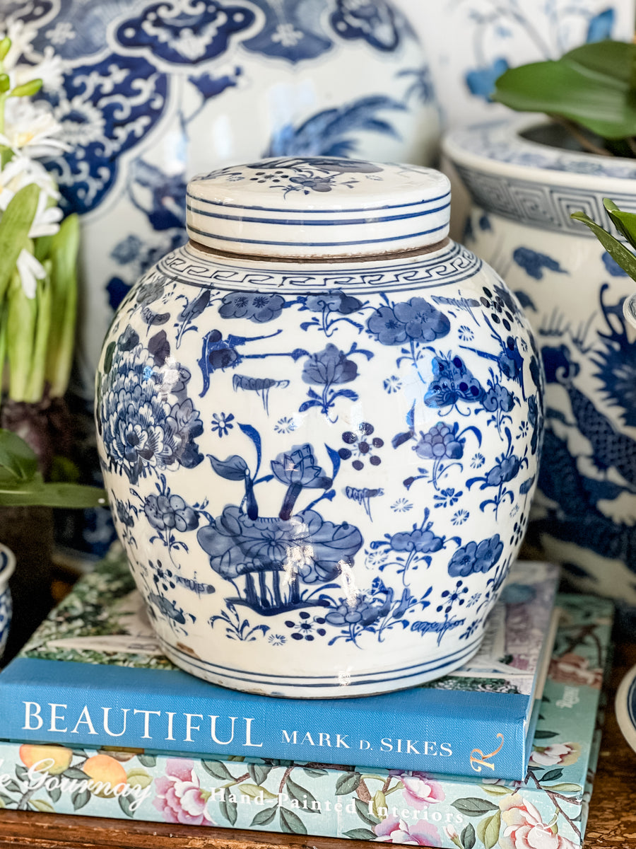 Floral & Lotus Ginger Jar – Affordably Chic Art