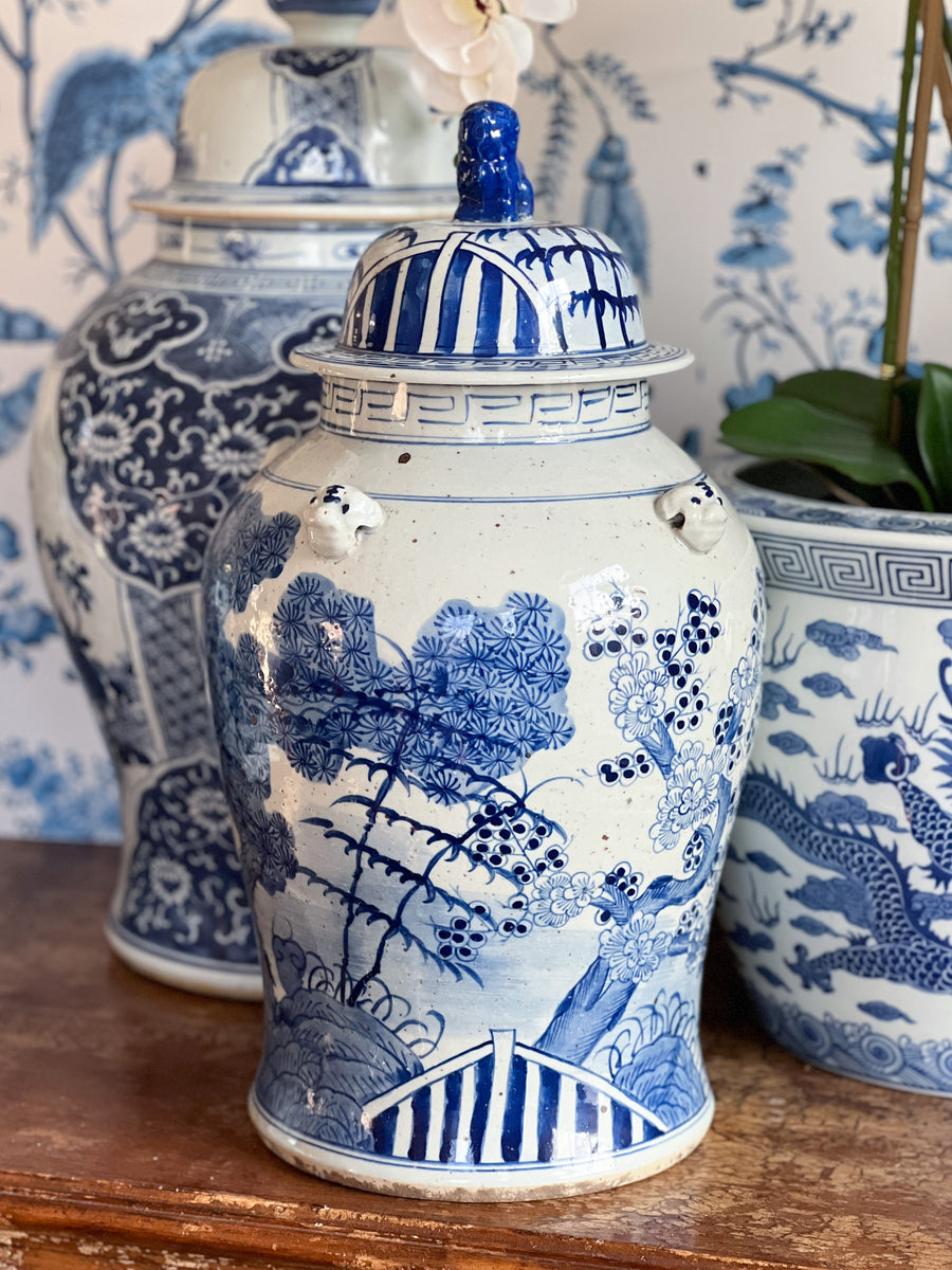 Fantastic Large Four Seasons Temple Jar – Affordably Chic Art